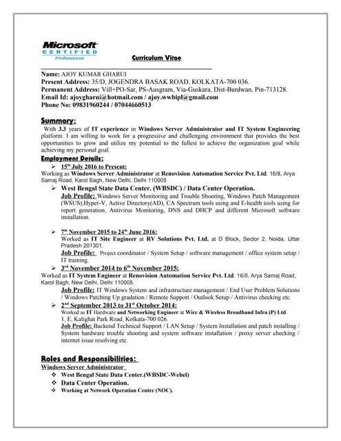 Ram kumar resume | DOCX | Computer Networking | Computing