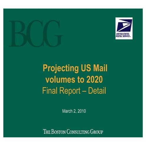 Projecting US mail volumes to 2020 - BCG | PDF