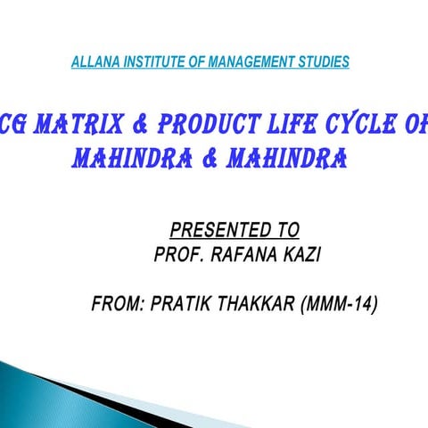 Boston matrix and product life cycle | PPT