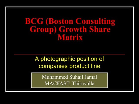 Bcg matrix and PLC | PPTX