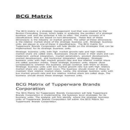 Bcg matrix | DOCX