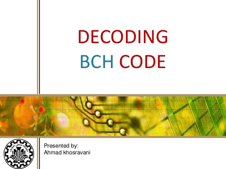 Bch Code And Decoding Bch 