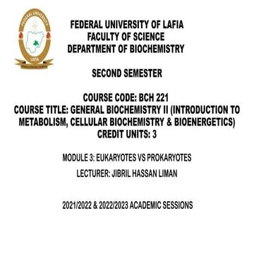 BCH_221_Module3. General Introduction to biochemistry | PPT