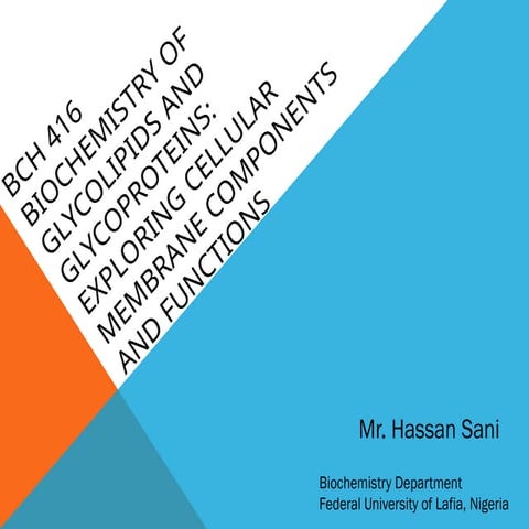 BCH 416 note for student. Biochemistry and it's role to humanity | PPT