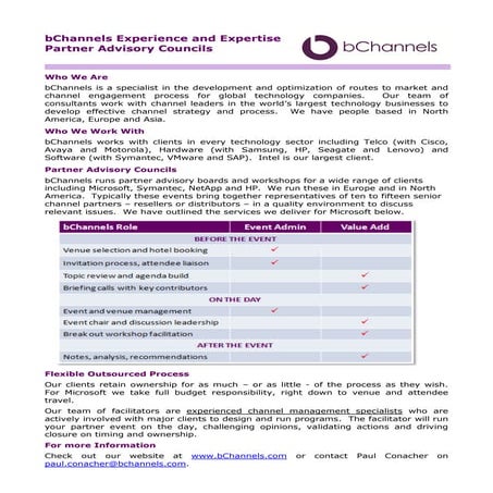 B channels experience and expertise partner advisory councils | PDF