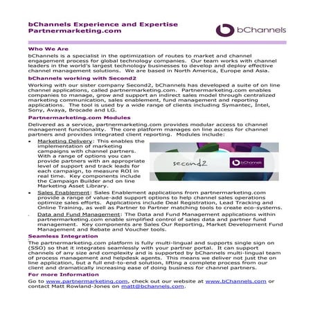 bChannels experience and expertise - partnermarketing | PDF | Computer Software and Applications ...