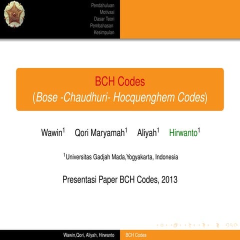Bch codes final slide | PDF