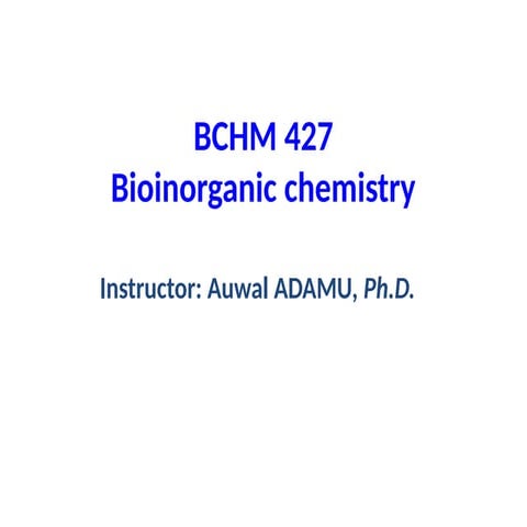 BCHM 427 PPT.pptxvczERRdFYUgUYUFFFGYYUYY | PPTX