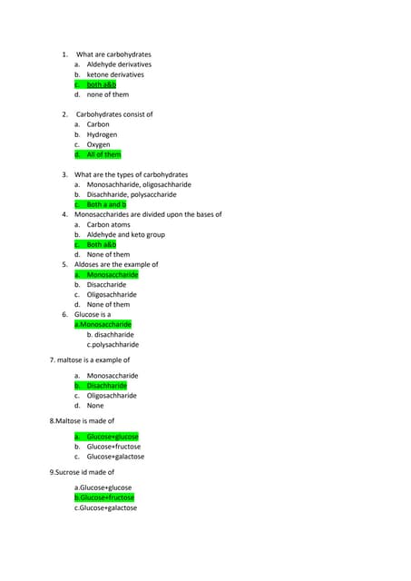 MCQs on Protein Chemistry. (Biochemistry) | PDF