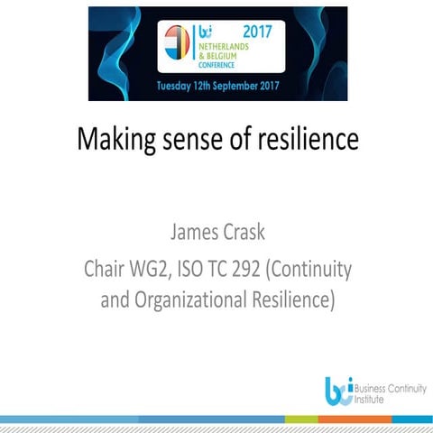 ISO 22316 organisational resilience gareth jones | PDF
