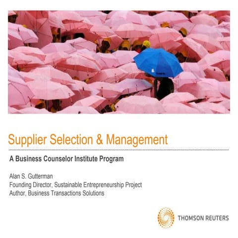 Supplier Selection and Management | PPT