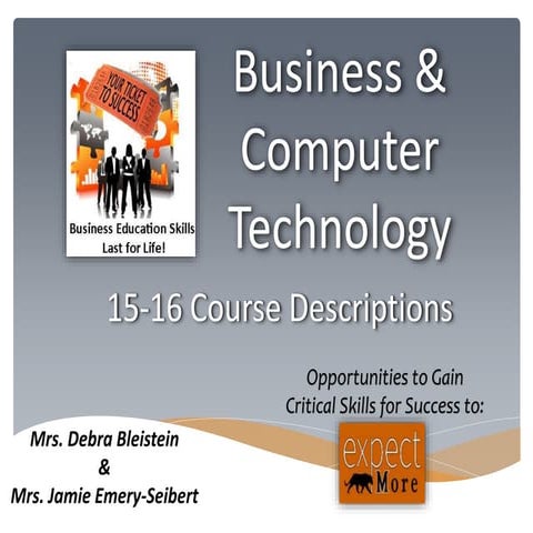 Milton High School--Business & Computer Technology Course Information ...