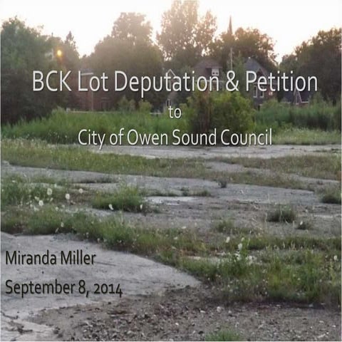 BCK Lot Property Standards By-Law Deputation to City of Owen Sound | PPTX