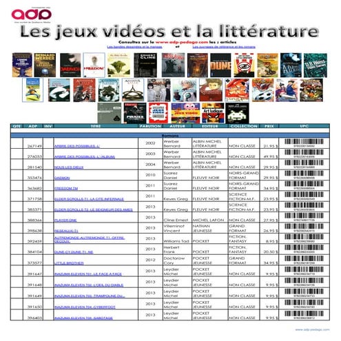 Les jeux vidéos et la littérature | PDF