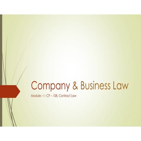 B&CL Module 1.pdf Business and Corporate Law | PDF