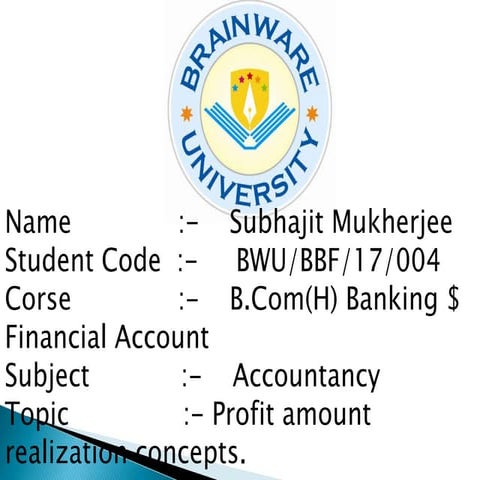 Realization concepts of accountancy | PPT