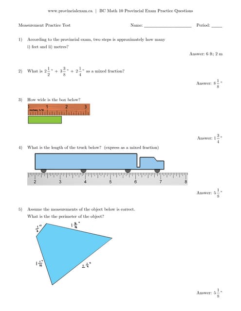 BC Math 10 Graphs Practice Test | PDF