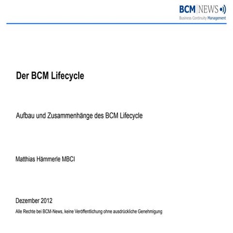 BCM Glossary by BCI | PDF