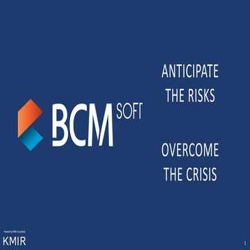 BCMsoft build a reliable Business Continuity Plan | PDF