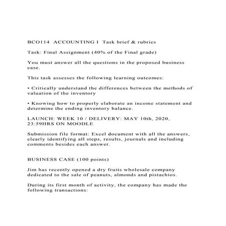 BCO114 ACCOUNTING I Task brief & rubrics Task Final Ass.docx