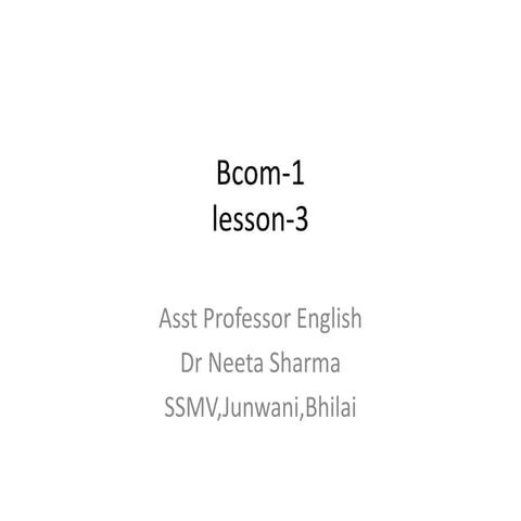 B com 1st year lesson 3 | PPT