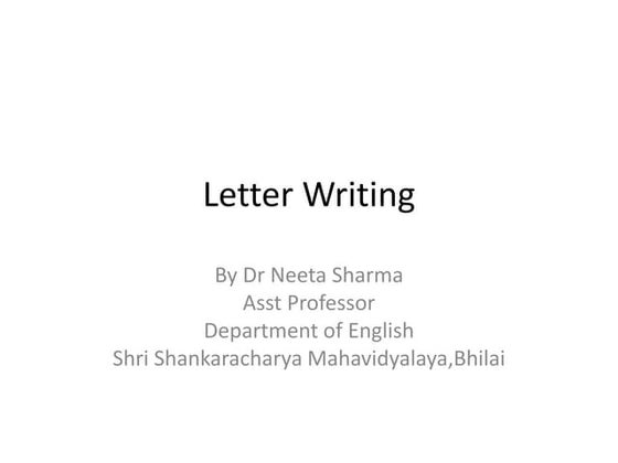 Letter and its types (letter writing) | PPTX