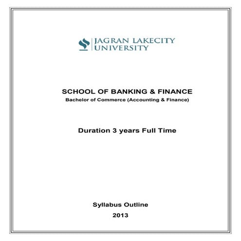B Com Accounting & Finance | PDF