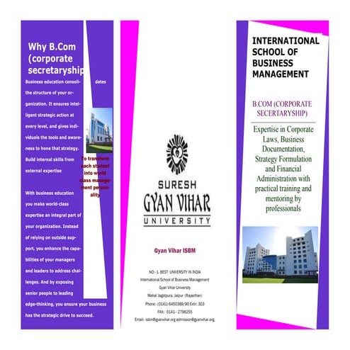 Bcom corporate secretaryship programme admission brochure for students ...