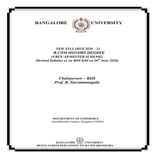 Bcom honors syllabus-08092020 | PDF