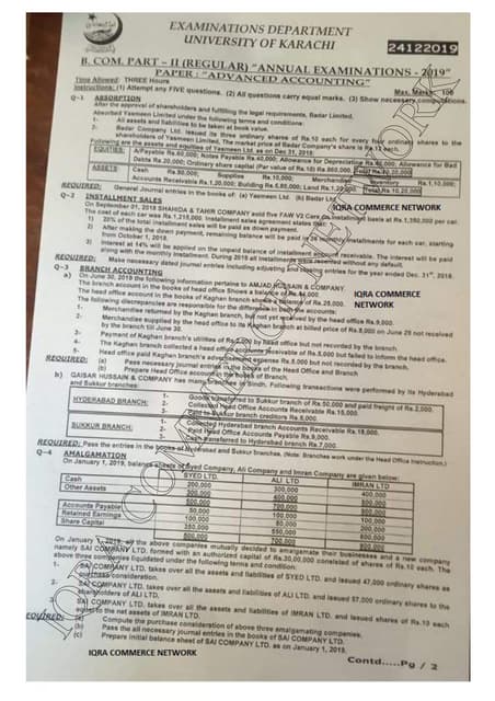 PIPFA MA MOCK FOR NOVEMBER 2019 EXAM | PDF