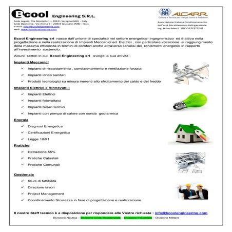 Bcool Engineering Competenze Civile Residenziale & Industriale | PDF