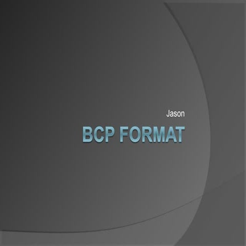 Bcp | PPT