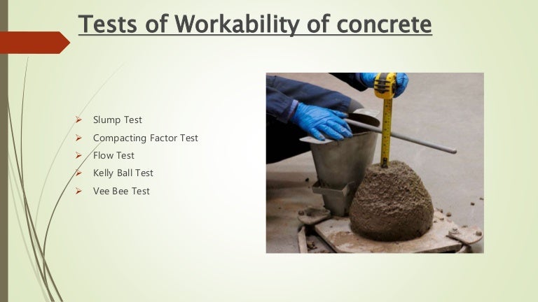 workability test of concrete