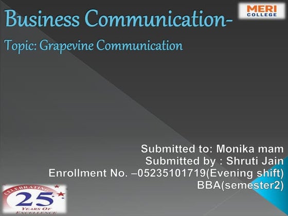 grapevine communication for business communication | PPT