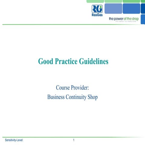 business continuity training based on good practice guidelines | PPT