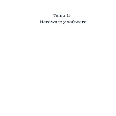 Tema 11 Hardware y software | PDF