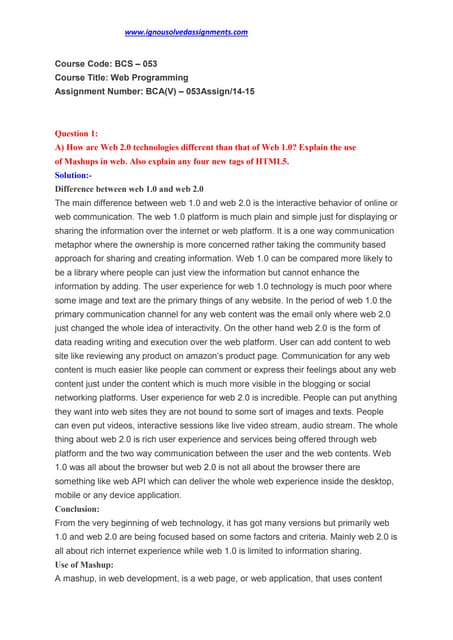 BCSL 056 solved assignment | PDF