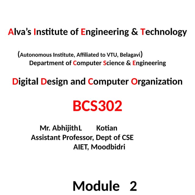 BCS302 DDCO (Digital Design and Computer Organization) - MODULE 2.pptx