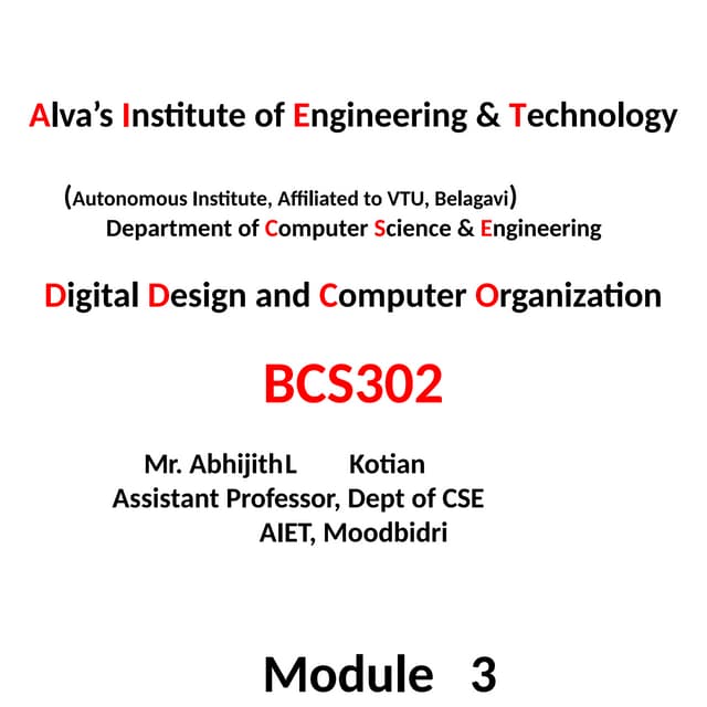 BCS302 DDCO (Digital Design and Computer Organization) - MODULE 3.pptx