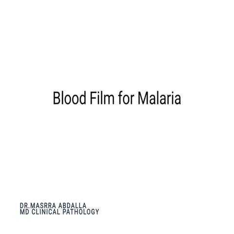 Blood film for malaria by thin and thick films | PDF