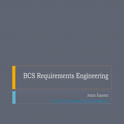 BCS Requirements Engineering Summary | PPTX