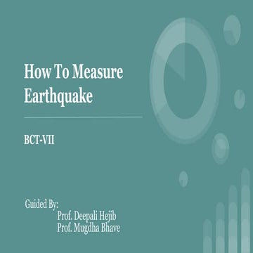 Earthquake Scales - Mercalli scale vs Richter scale | PDF
