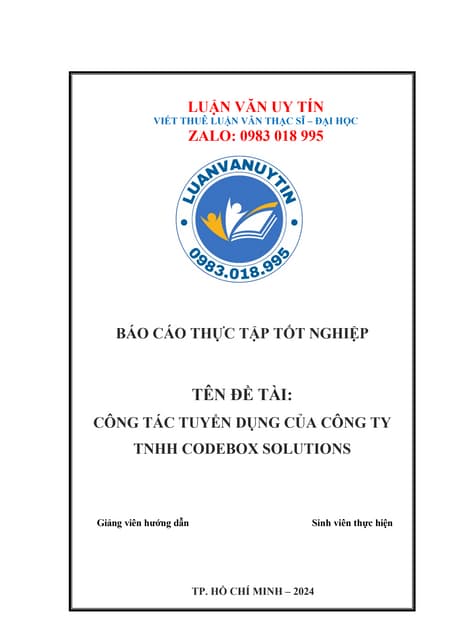 Báo Cáo Thực Tập Hoàn Thiện Quy Trình Tuyển Dụng Nhân Sự Tại Công Ty | DOCX