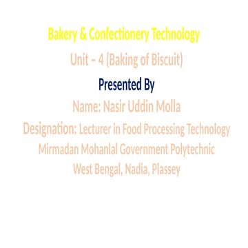 BCT UNIT-4 (Baking of Biscuits).pptx of hoccpch | PPTX