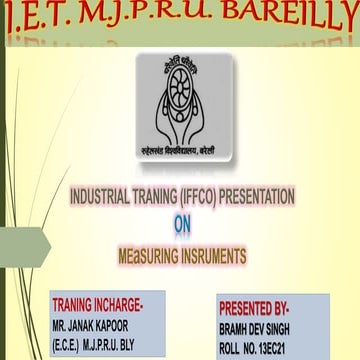 iffco electronics summer training presentation | PPTX