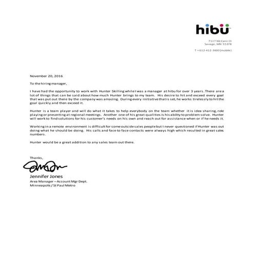 Jen Letter of Recommendation | PDF