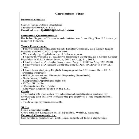 Fahad CV | PDF