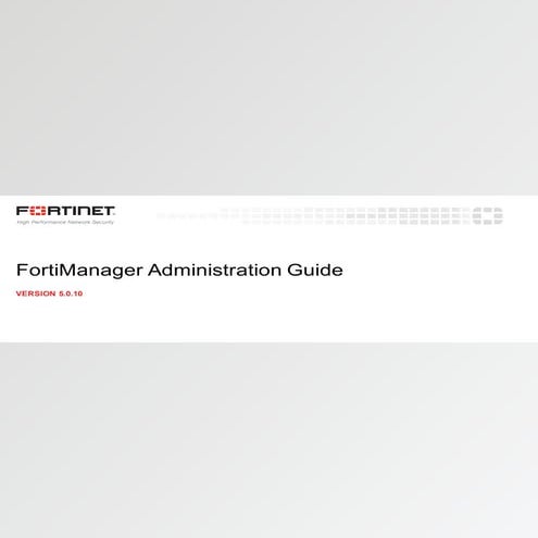 fortimanager-v5.0.10-administration-guide | PDF