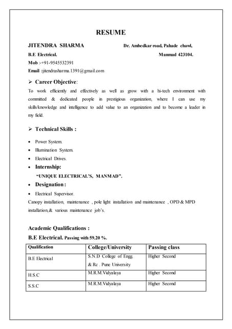 PLC BASED RESUME | PDF