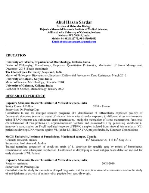 Anusha S Daragshetti Resume | PDF | Chemistry | Science
